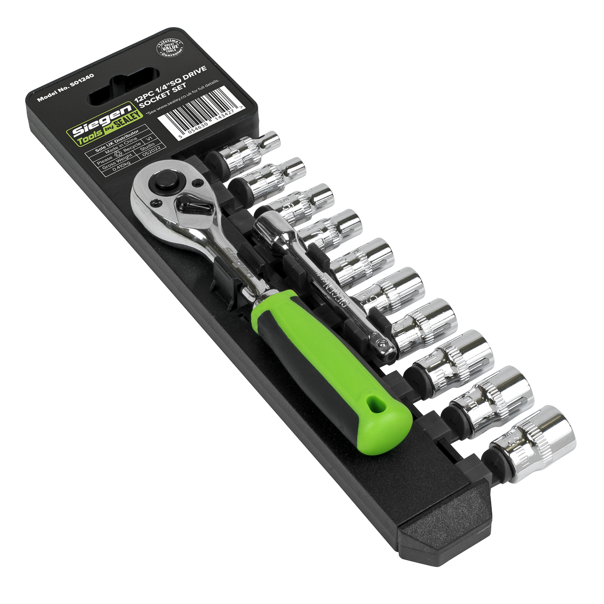 Socket Set 12pc 1/4"Sq Drive WallDrive Metric - Sealey Tools UK | Jawel ...