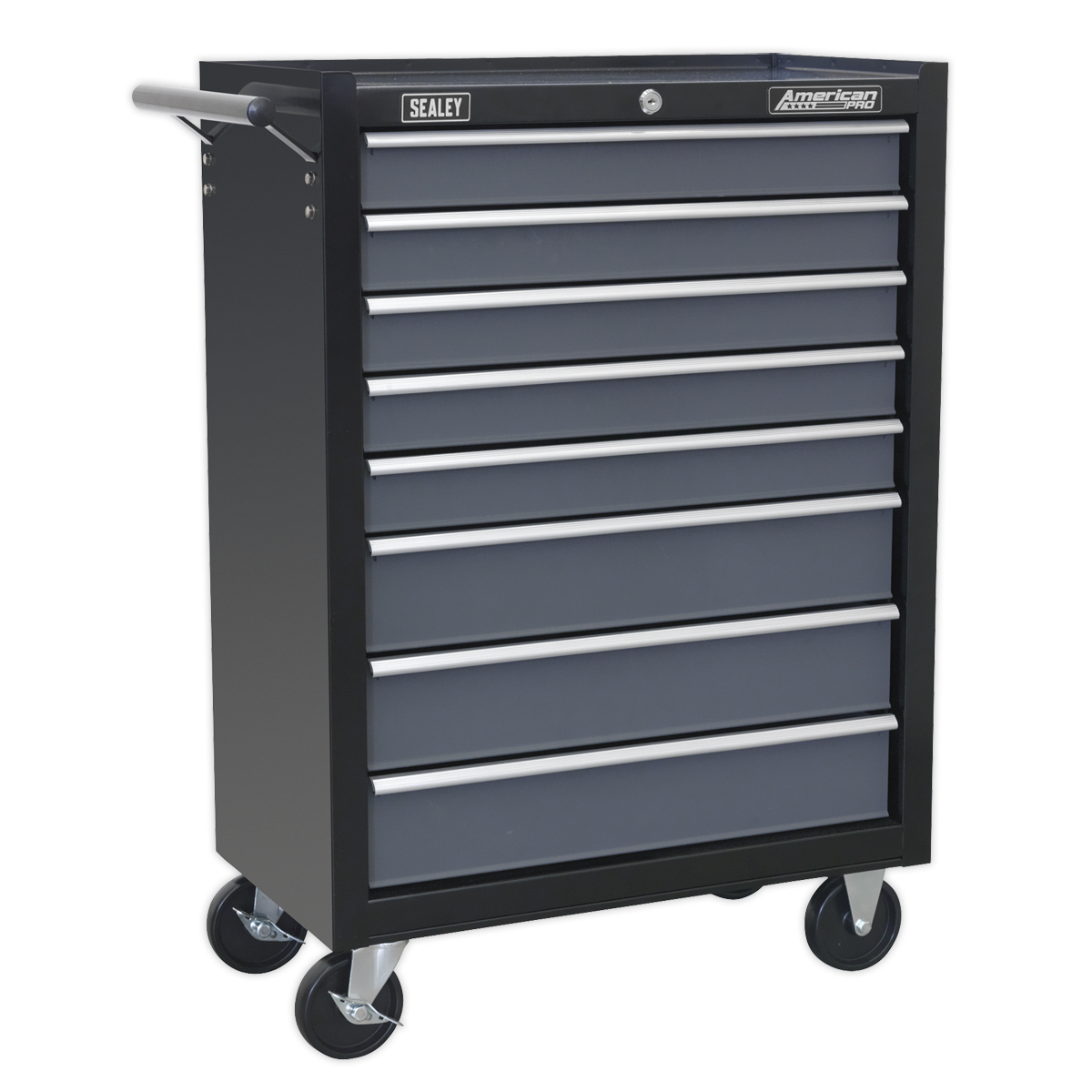 Rollcab 8 Drawer with Ball Bearing Slides - Black/Grey - Sealey Tools ...